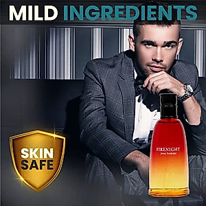 Firenight Pour Homme- Eau De Toilette Spray Perfume, Fragrance For Men- Daywear, Casual Daily Cologne Set with Deluxe Suede Pouch- 3.4 Oz Bottle- Ideal EDT Beauty Gift for Birthday, Anniversary