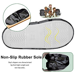 festooning Boys House Slippers Comfy Slip On Memory Foam Bedroom Shoes Indoor Outdoor Slipper for Big Little Kids Grey 1-2 M US