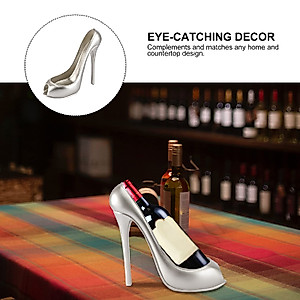 FAVOMOTO High Heel Wine Bottle Holder Trendy Home Decor Tabletop Wine Rack Table Wine Bottle Stand Home Tabletop Desk Topper High Heel Shoe Wine Bottle Holder Birthday Present Dining Table