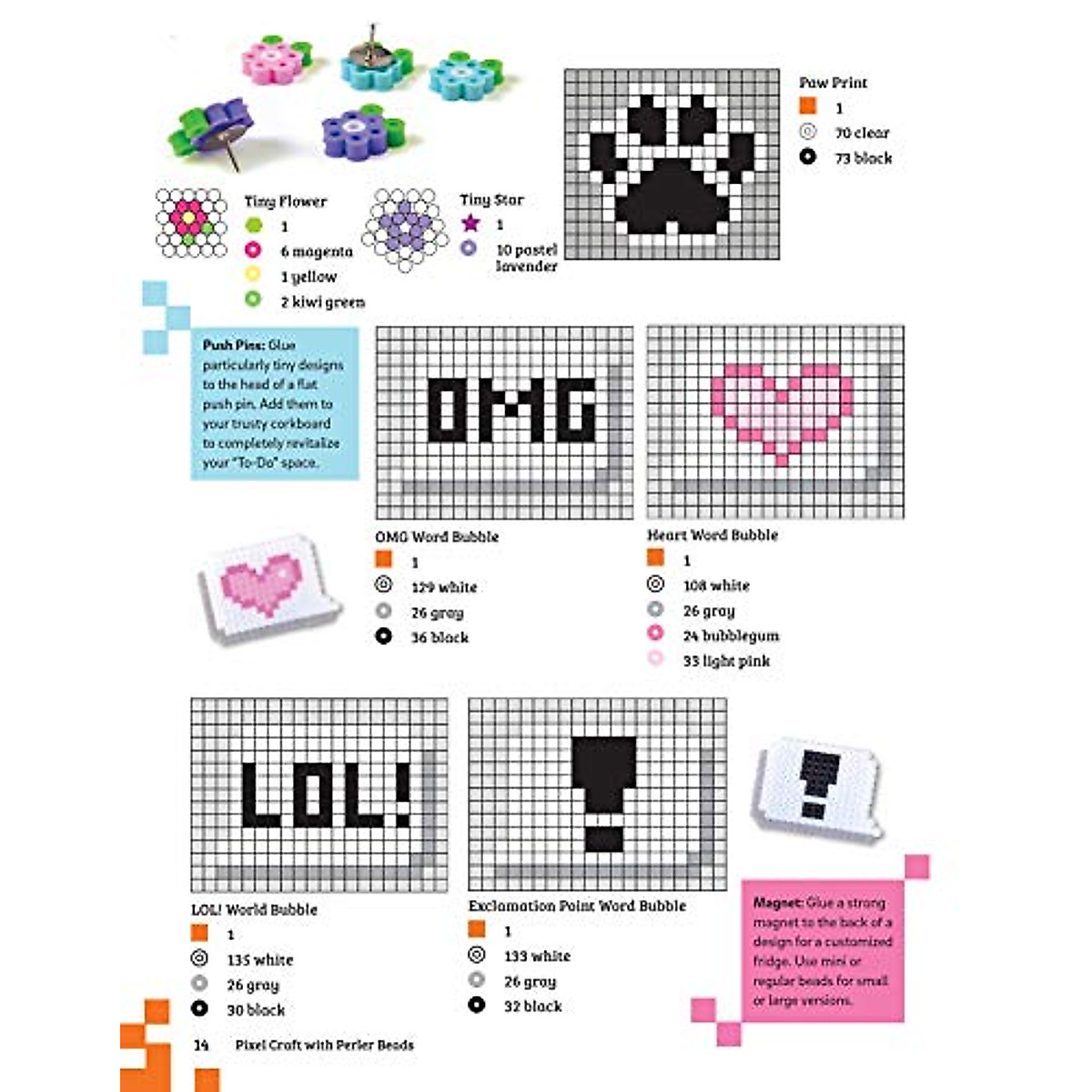 Pixel Craft with Perler Beads: More Than 50 Patterns: Patterns for Hama, Perler, Pyssla, Nabbi, and Melty Beads (Design Originals) Retro 8-Bit Wearables, Jewelry, & Home Decor, Step-by-Step