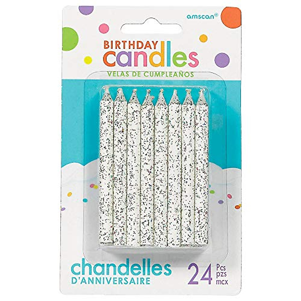 Amscan Large 3.25" White Spiral Candle Sets (24ct) Party Supplies, 3 1/4"