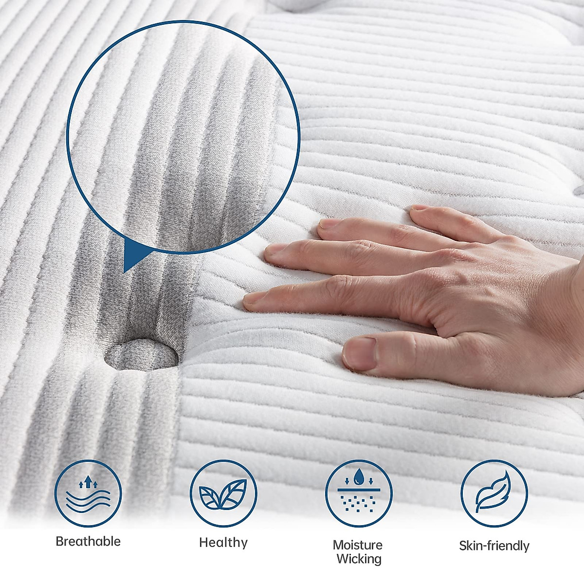 Twin XL Mattress,Lechepus 12 Inch Cooling Gel Memory Foam Hybrid Mattress with Pocket Innersprings,Medium Firm Mattresses for Supportive & Pressure Relief,CertiPUR-US Certified,Matress-in-Box