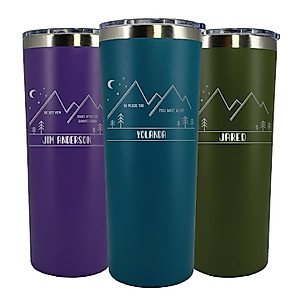 AVITO Personalized Motivational Mountain 22oz Tumbler - Laser Engraved - Vacuum Insulated - Stainless Steel
