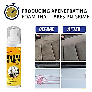 Baoszoca Car Leather Foam Cleaner Large Capacity 250ml Fast and Efficient Cleaning Spray Car Interior Leather Seat Artifact Supplies Strong Decontamination (250mlX1pieces)