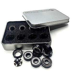Hybrid Ceramic Roller Skate Skateboard Bearing Set 16 Pieces (White)
