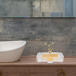 Beavorty Transparent Soap Dish Soap Holder Soap Dish Soap Bar Holder for Shower Soap Tray s for Shower Plastic Ceramics Shampoo Modern Soap Dish