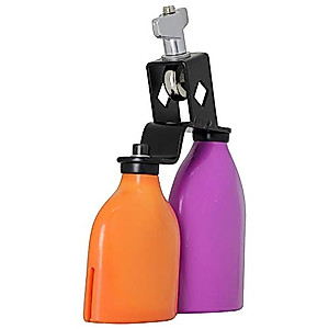 Mowind Bicolor Cowbell for Drum Set High and Low Tones Double Mounted Bell Kit Percussion Instruments Medium Size