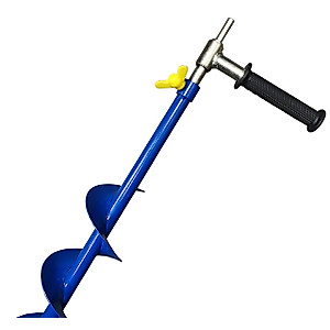 Ice Auger Drill Adapter with Handle - 18mm/0.720" Output Shaft Diameter - Premium Steel Cordless Drill Adapter for Ice Auger Drill Conversion