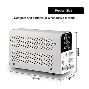 DC Power Supply, Laboratory Workbench Power Supply 30V 10A Adjustable DC Power Supply Programmable Memory Function Switching Power Supply,Electroplating DIY(WPS605B 60V 5A)