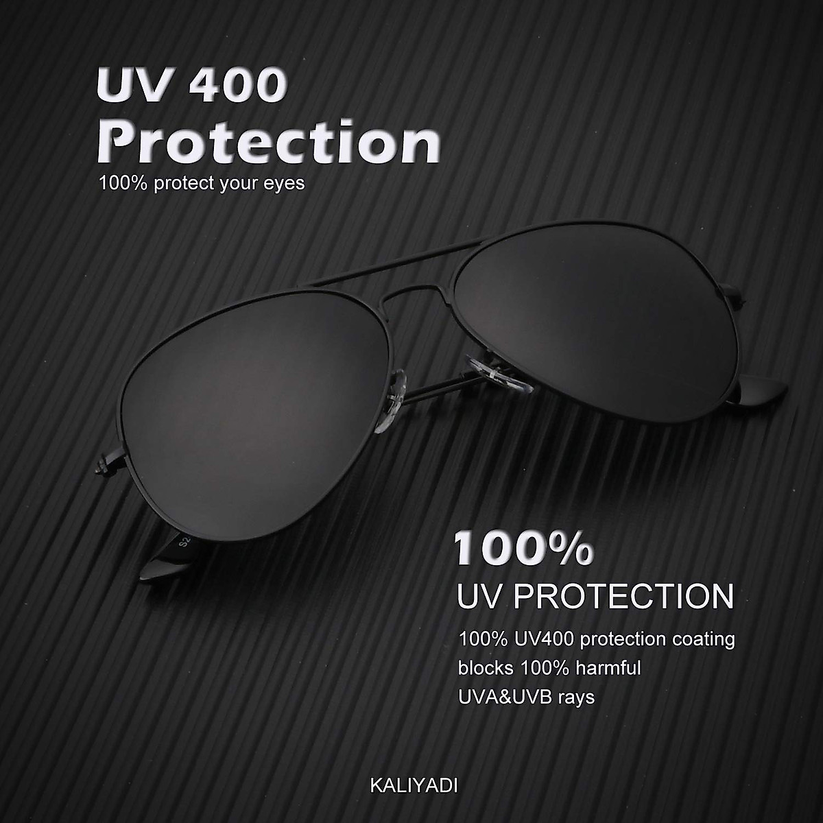 KALIYADI Classic Aviator Sunglasses for Men Women Driving Sun glasses Polarized Lens UV Blocking (3 Pack) 58mm