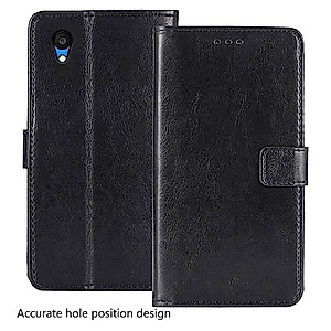 Generic Leather Shell for Motorola ThinkPhone Protective Cover, Holster Stand Case, Wallet Phone case with[Cash and Card Slots],Magnetic Cover for Motorola ThinkPhone (6,6") - Black-HZFM
