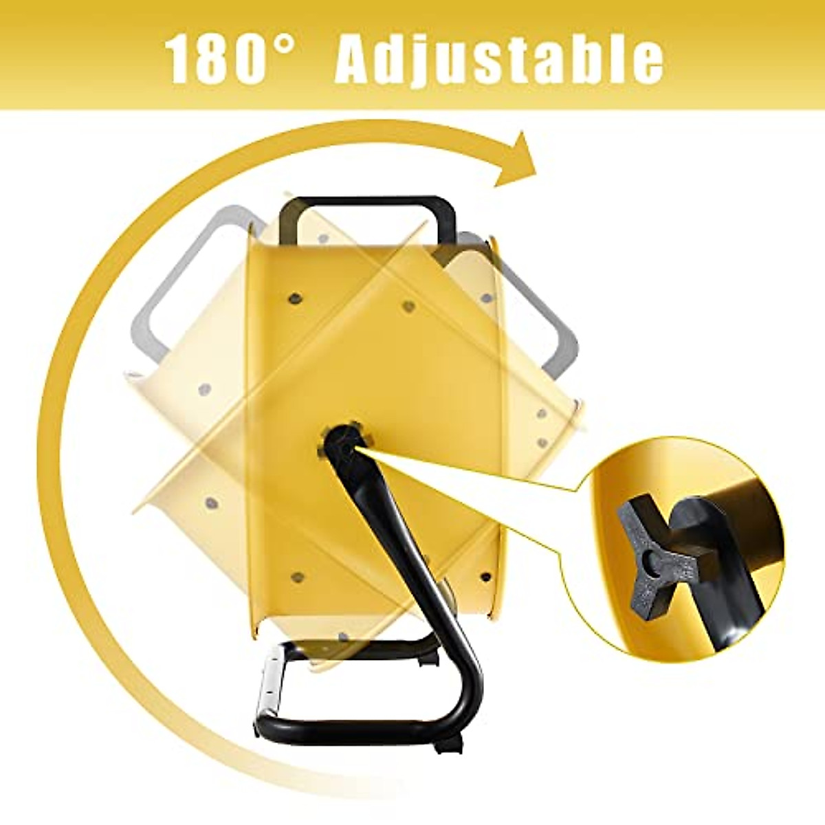 HiCFM 2800 CFM 16 inch High Velocity Turbo Floor Fan With 1/4 HP Motor, Multi-Purpose Portable Air Circulator Wall Mounted for Warehouse, Jobsite, Garage, Commercial or Industrial rooms - UL Listed