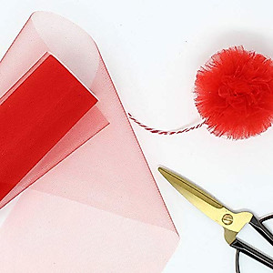 Just Artifacts Decorative Tulle Fabric Roll 6-Inch x 25-Yards (Color, Red)