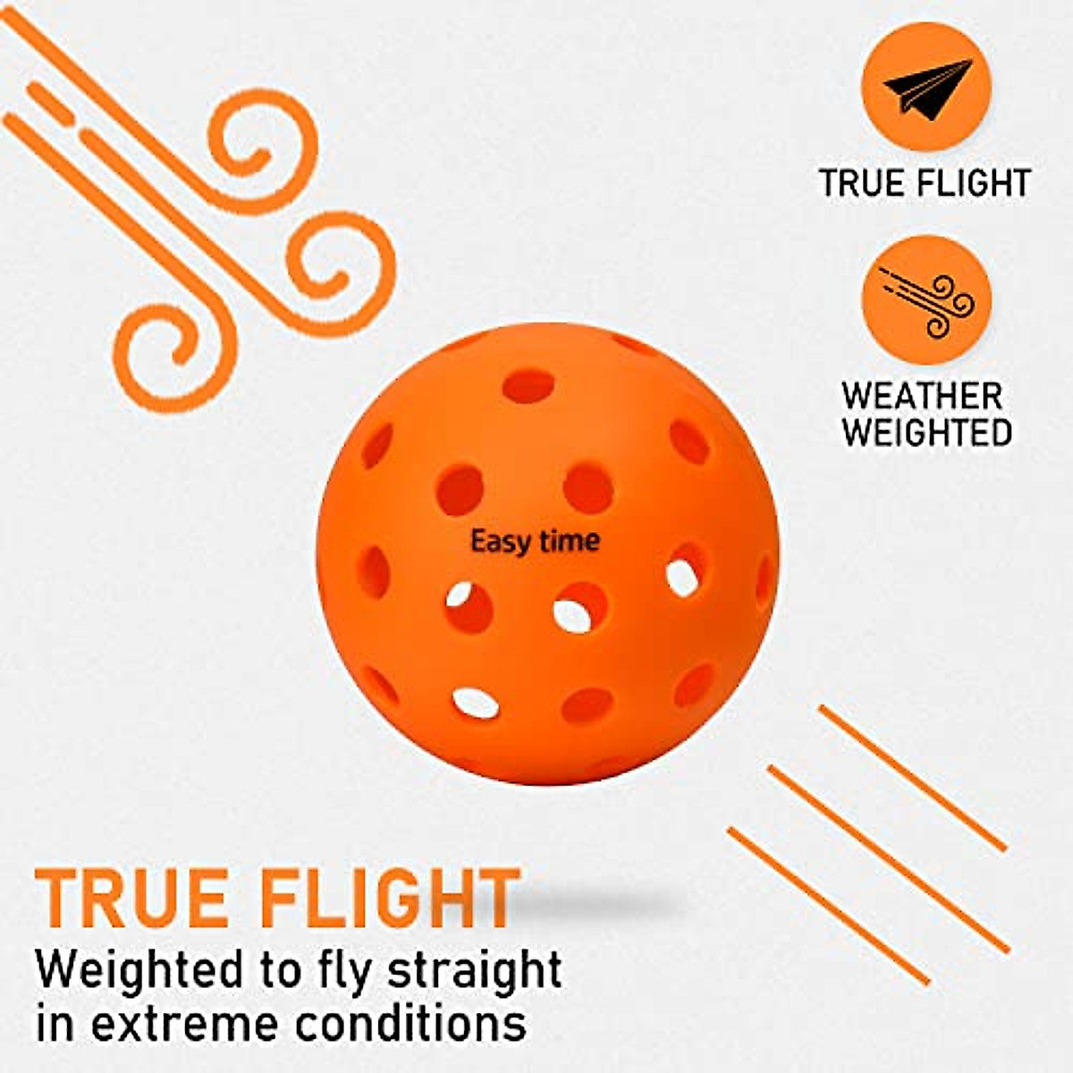 EasyTime Pickleball, 40 Holes Pickleball Balls for Outdoor Sport, 26 Holes for Indoor, Highly Durable and Consistent Bounce, USAPA Standard for Pickleball Sport, 6 Pack