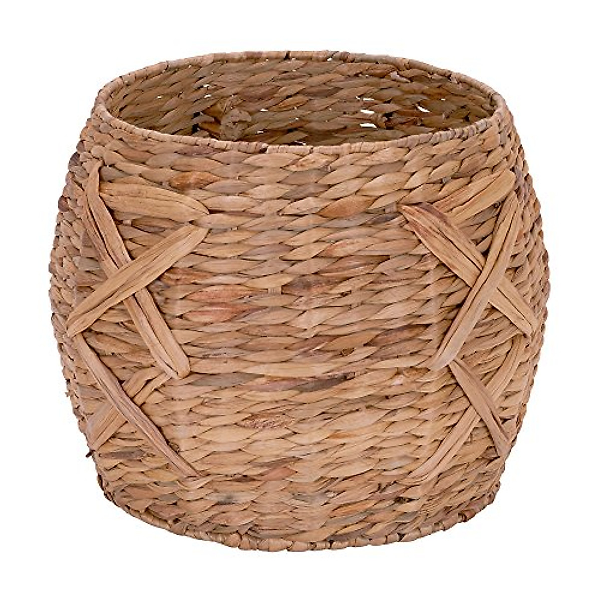 Household Essentials ML-4112 Hyacinth Round Floor Basket, X-Design, Brown