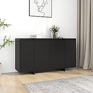 MNISDFL Buffet Cabinet Sideboard Coffee bar Cabinet Sideboard Black 53.1"x16.1"x29.5" Engineered Wood for Living Room, Office, Kitchen and Small Spaces