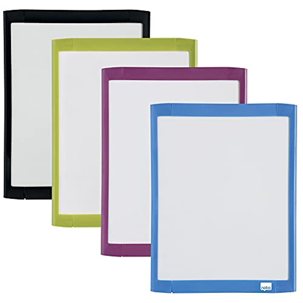 Nobo 1903816 Mini Magnetic Whiteboard with Coloured Frame, Dry Wipe, Wall Mountable, Includes Whiteboard Pen, Magnets, Eraser & Foam Adhesive Mounting Pads,Light Blue,216 x 280 mm