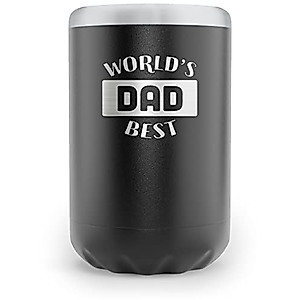 SoHo Can Cooler Gift for Dad, Insulated for 12oz Standard Beer, Soda Can, Tumbler for Fathers Day/Christmas/Birthday Gifts "Worlds Best Dad"(Gift Boxed)