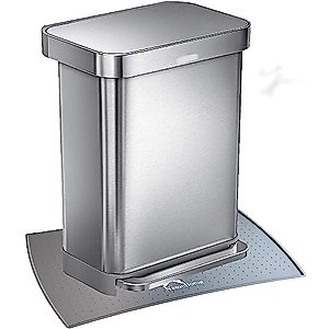 NemoHome Jumbo Under Garbage Can Mat 15.7"x 23.6" Raised Edge Non Slip Waterproof Trash Can Mat Floor Carpet Wall Scratches Protective Silicone Rubber Tray for Kitchen