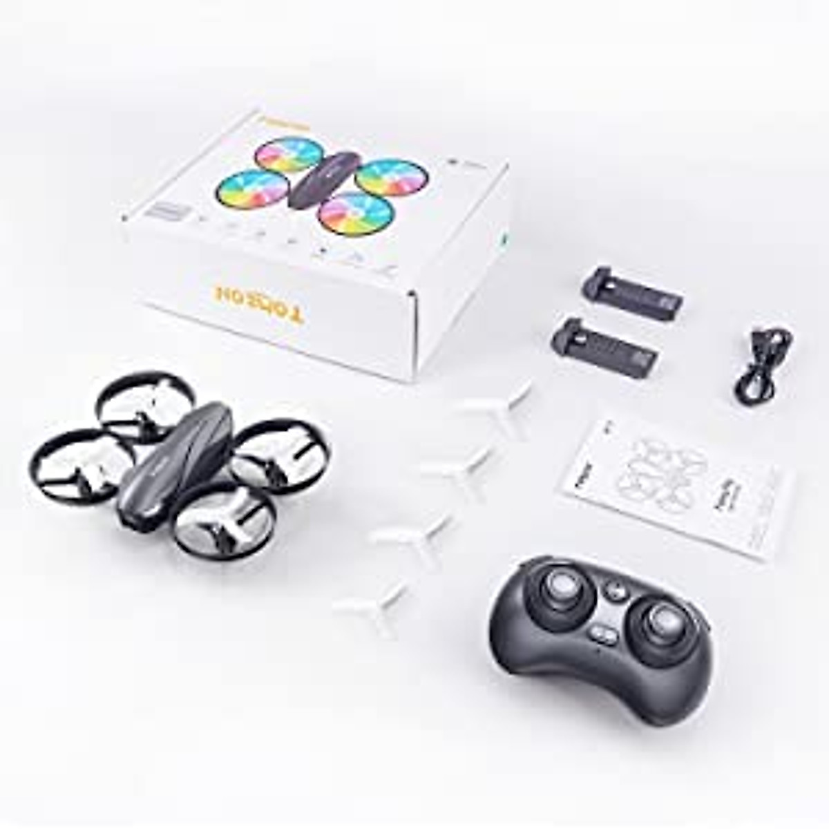 TOMZON A31 Drone for Kids, Mini RC Drone Toy with 7 Colors LED Lights, 3 Speeds Adjustable, 3D Flips, Kids Drones for Beginners Boys Girls Birthday Gifts, Headless Mode, Altitude Hold, 2 Batteries