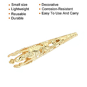 MECCANIXITY Corsage Decorative Holder, Alloy Lapel Pin Brooch Vase 42mm for Wedding Party Prom DIY Charms Dark Gold Tone Pack of 4