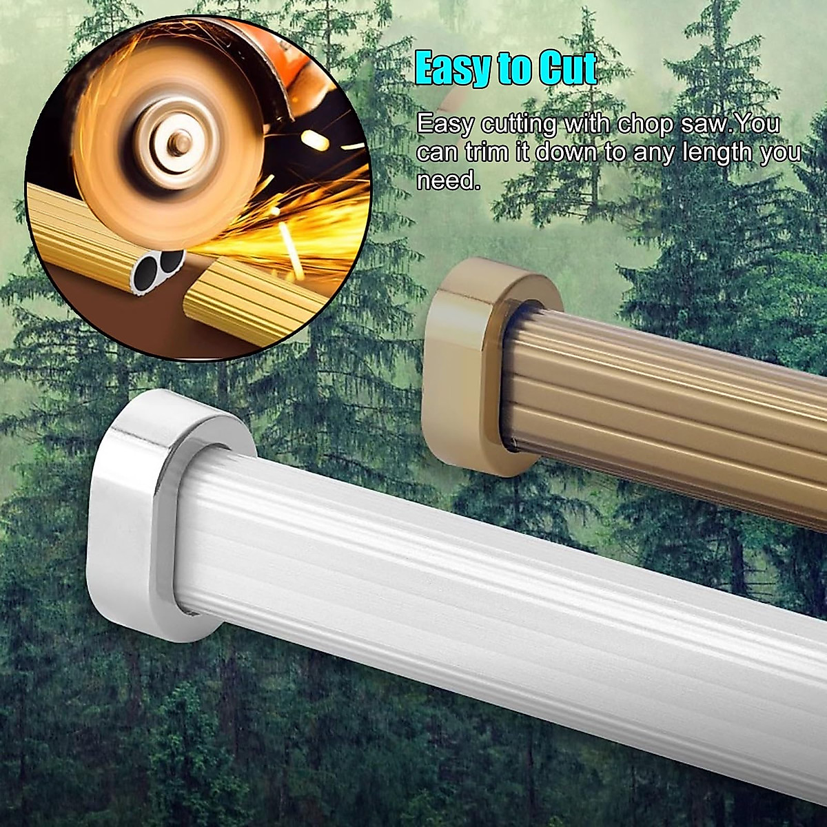 Wall Mounted Aluminum Closet Bar for Hanging Clothes 24 28 30 34 36 38 40 46 50 Inch Long, Detachable Clothes Hanging Rod Pole Wardrobe Storage Clothing Organizer Rack System Kit (Color : Silver, Si