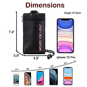 Sunwel Fashion Zipper Wallet with Lanyard Passport Pouch Phone Holder Coin Purse Mini Crossbody for Women Girls(BLACK)