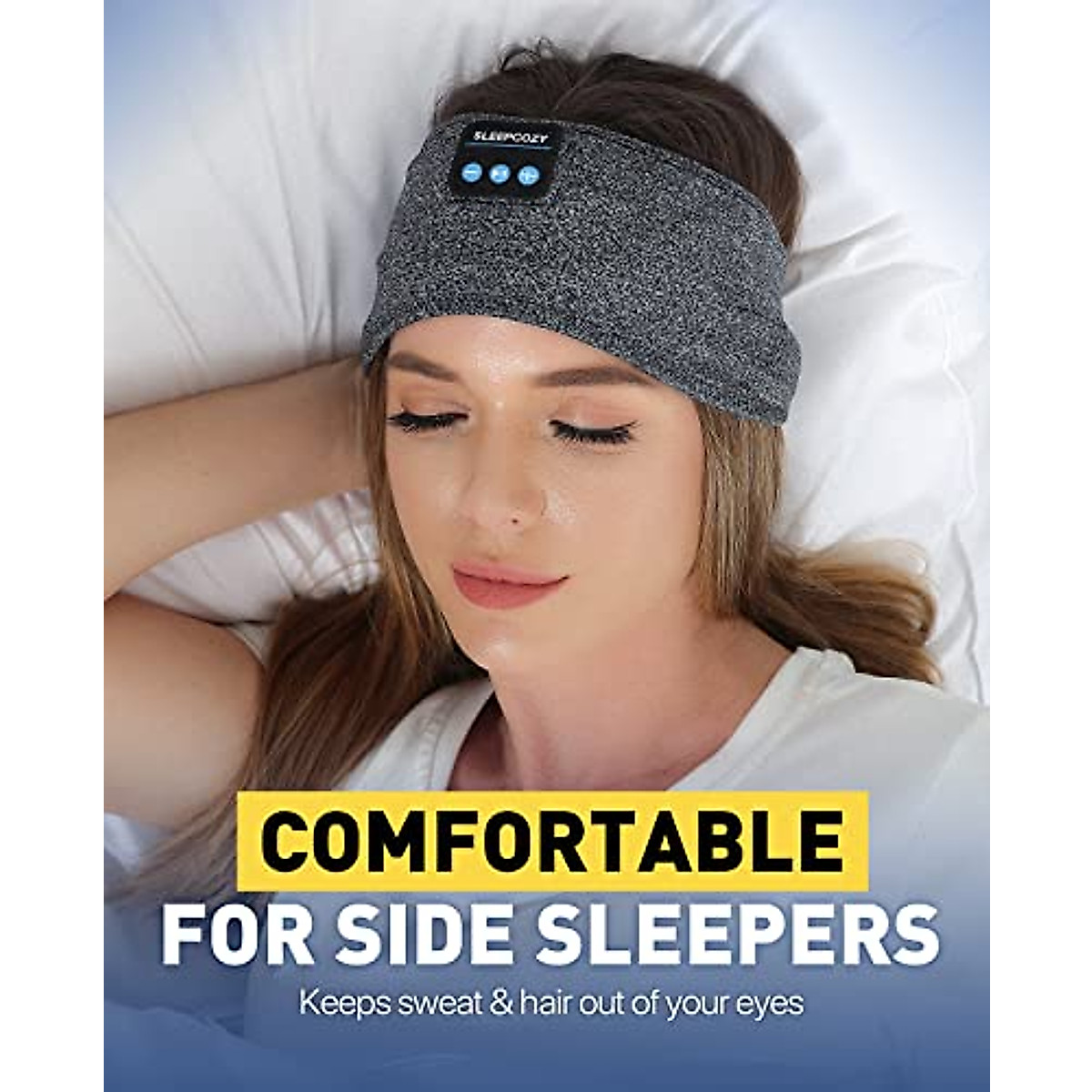 ASMRBAND Sleep Headphones, Cozy Wireless Headphone Headband,Noise Cancelling Headphones for Sleeping, Headphone Band Built in Speakers Perfect for Side Sleepers,Workout,Running,Yoga,Travel,Insomnia