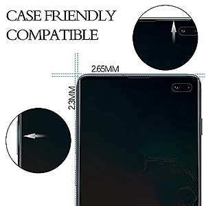 LYWHL [2 Pack] for Samsung Galaxy S10 Plus Privacy Screen Protector, Anti-Spy Flexible Film TPU Screen Protector for Samsung Galaxy S10 Plus / S10+ [Support Fingerprint ID] [Easy Installation Frame]
