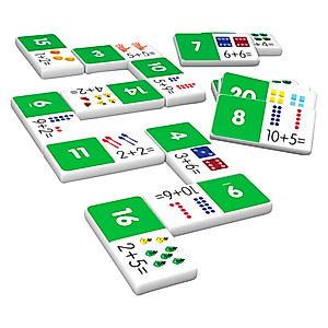 Junior Learning JL481 Addition Dominoes, Multi 7.8 H x 4.7 L x 1.5 W,White