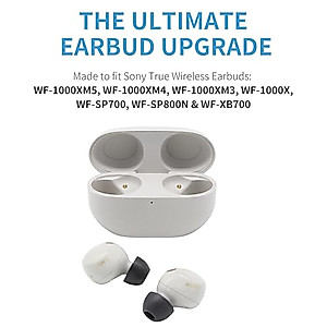 Comply Memory Foam Replacement Earbud Tips for Sony True Wireless Earbuds | Ultimate Comfort, Secure Fit, Superior Noise Isolation | Anti Slip, Prevent from Falling Out | Black, Large (3 Pairs)