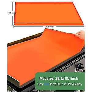 28‘’ Silicone Griddle Mat for Blackstone, 100% Silicone Protective Mat Cover for Blackstone 28 Inch Griddle, Heavy Duty Food Grade Silicone Mat (28 inch)