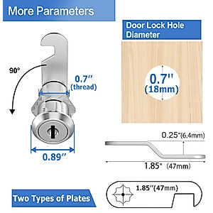 Sissinda Cam Locks Cabinet Locks Keyed Alike,1-1/8Inch Cylinder Fits on 0.9Inch Max Panel Thickness,Secure Drawer RV Camper Trailer,Zinc Alloy(1-1/8Inch 12Pcs)