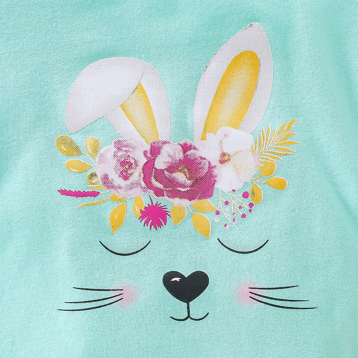 Wytyjxccyy Toddler Baby Girls Easter Outfits Bunny Fly Sleeve Shirts Blouse Top Bell Bottoms Pants Headband Summer Clothes Set (Green Print Rabbit,2-3T)