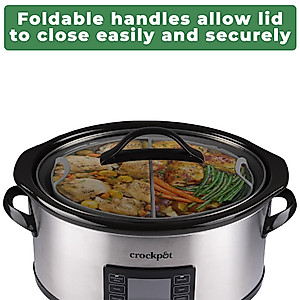 Crock pot divider | dual compartments silicone slow cooker liners | crockpot divider insert with handles | eco-friendly gift idea, gray