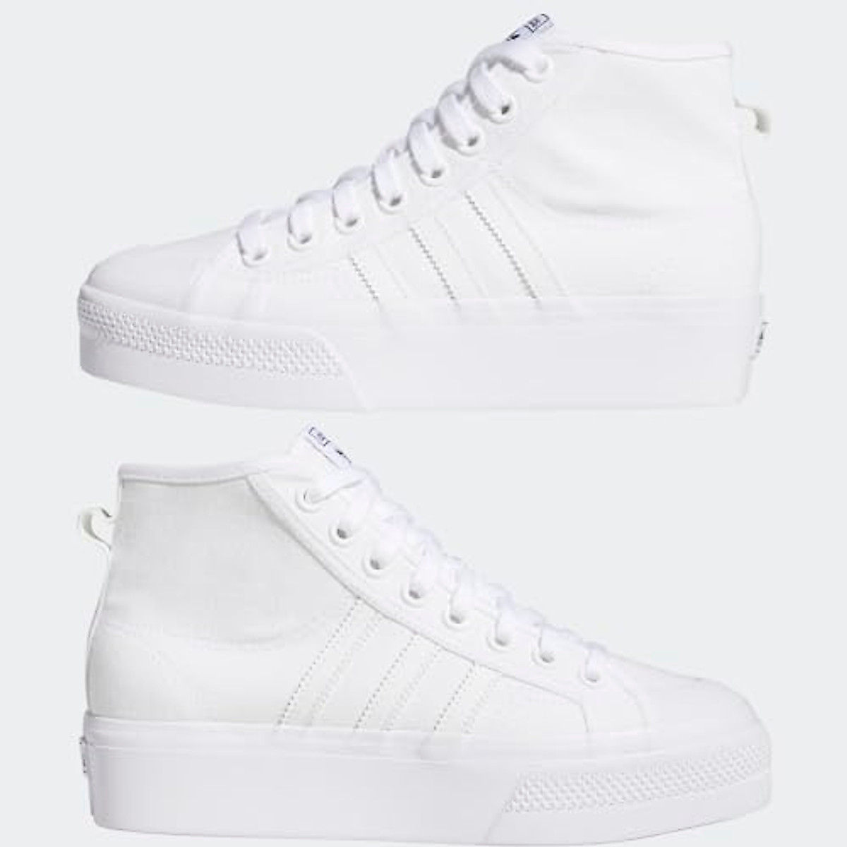 adidas Originals womens Nizza Platform Mid Sneaker, White/White/White, 8.5 US