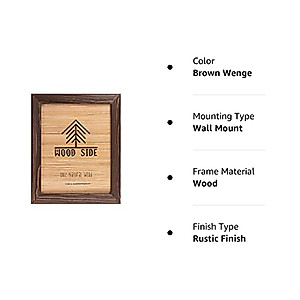 Rustic Wooden Picture Frame 11x14 Inch - Natural Solid Eco Distressed Wood for Wall Mounting Photo Frame - Brown Wenge