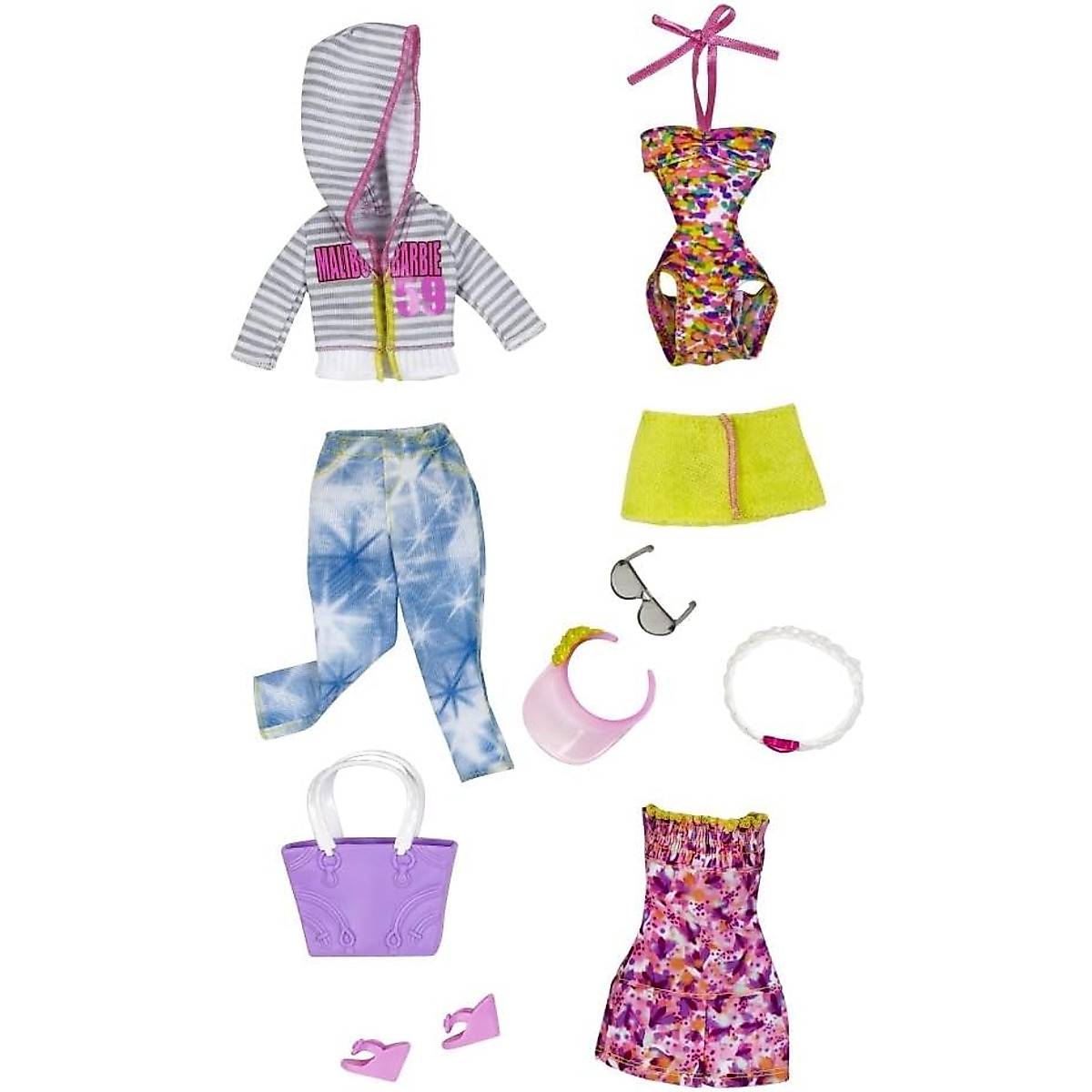 Barbie Fashionistas Day Looks Clothes - Bright Beach Outfits
