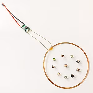 Taidacent 80mm Long Distance 5V Wireless LED Coil Inductive Coil and Ten Colorful Wireless LEDs Lights Brightness Adjustable Wireless LED Induction Wireless Charging Module