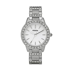 Fossil Women's Jesse Quartz Stainless Steel Three-Hand Watch, Color: Silver Glitz (Model: ES2362)