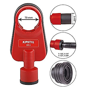 KIPSTAL Dust Shroud for Drill Max 2-5/8 Inch (70mm) Hammer Power Tool Attachment Universal Dust Extractor Adjustable