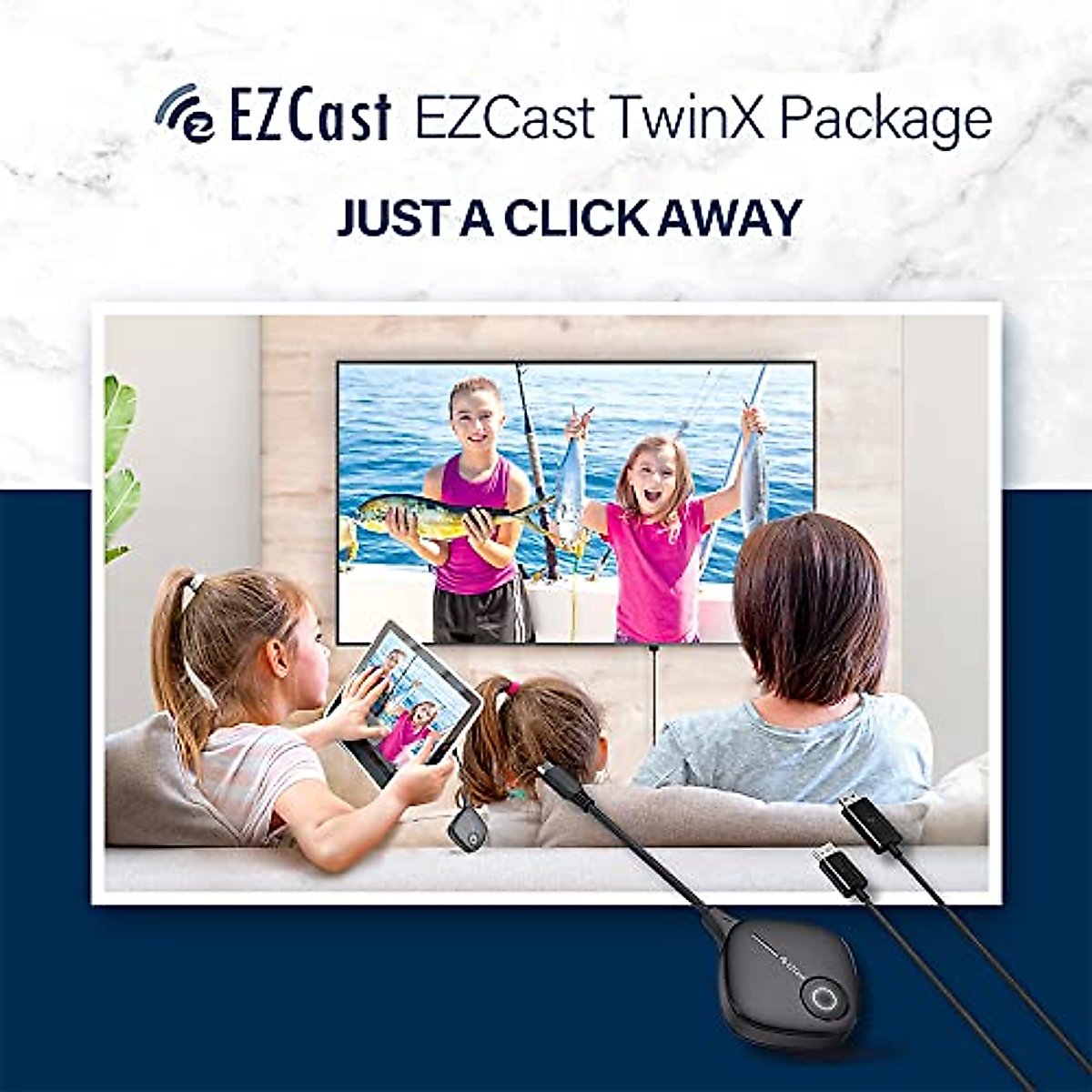 EZCAST TWINX Package | Wireless HDMI / USB-C Transmitter and Receiver Kit, Support DP Alt Mode.