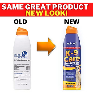 Epi-Pet K-9 Care Sunscreen, Paws to Tail Protection, Prevents Sunburns on Dogs and Horses, Sun Protector Spray, SPF 30+, Non-Greasy/Oily Solution – 3.5 oz