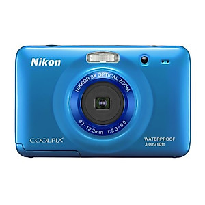 Nikon COOLPIX S30 10.1 MP Digital Camera with 3x Zoom Nikkor Glass Lens and 2.7-inch LCD (Blue)