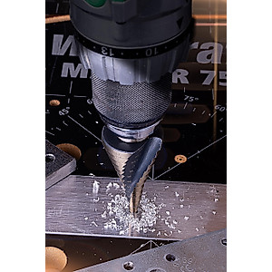 NordWolf M35 Cobalt SAE Step Drill Bit, Spiral Groove Double Flute Multiple Hole Unibit for Stainless Steel & Metal Sheet, 13 Imperial Step Sizes 3/16" to 1-3/8"