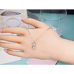 Gifts from Sister, Sterling Silver Infinite Two Interlocking Infinity Double Hearts, Birthday Jewelry Gift Necklaces for Sisters, No Matter