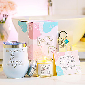 Best Friend Birthday Gifts for Women Friendship - Funny Wine Tumbler Gifts for Friends Female - Gifts for Best Friends Women - Gifts for Her Friend BFF Gift Baskets for Women - Bestie Gifts for Women