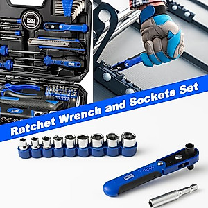 Prostormer 160-Piece Home Repair Tool Set, General Household Hand Tool Kit with Toolbox Storage Case for House, Garage, College Dorm and Office