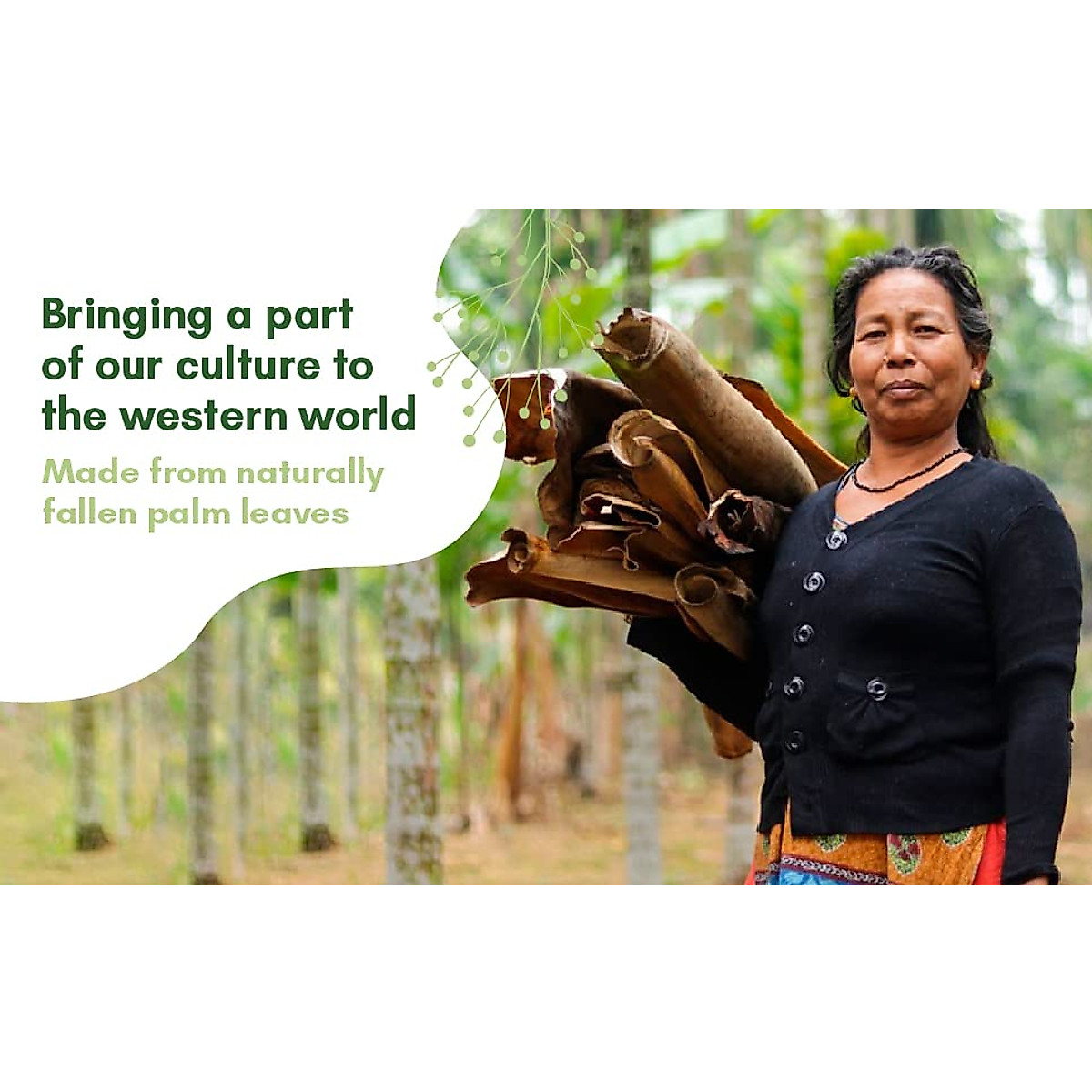 Dtocs Palm Leaf Plate 9 Inch Dinner Plate [50], 7" Dessert [50]