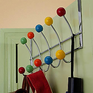 LVTFCO Coat Hangers Coat Hooks Wall Mounted Wall-Mounted Coat Rack 10 Colorful Bead Hooks Coat Hooks Door Hanger Free Punching Wall Hanging Clothes Storage Hook Wall Mounted Modern Coat Rack